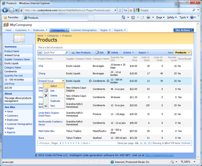 Code On Time Modal Forms In Master And Detail Views